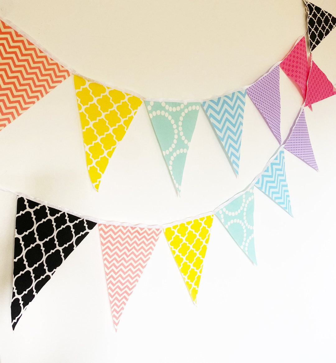 Colorful Banner Bunting, Fabric Pennant Garland Flags, Nursery, Photo ...