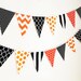 Banner Bunting Fabric Pennant Flags Orange Black Chevron - Etsy