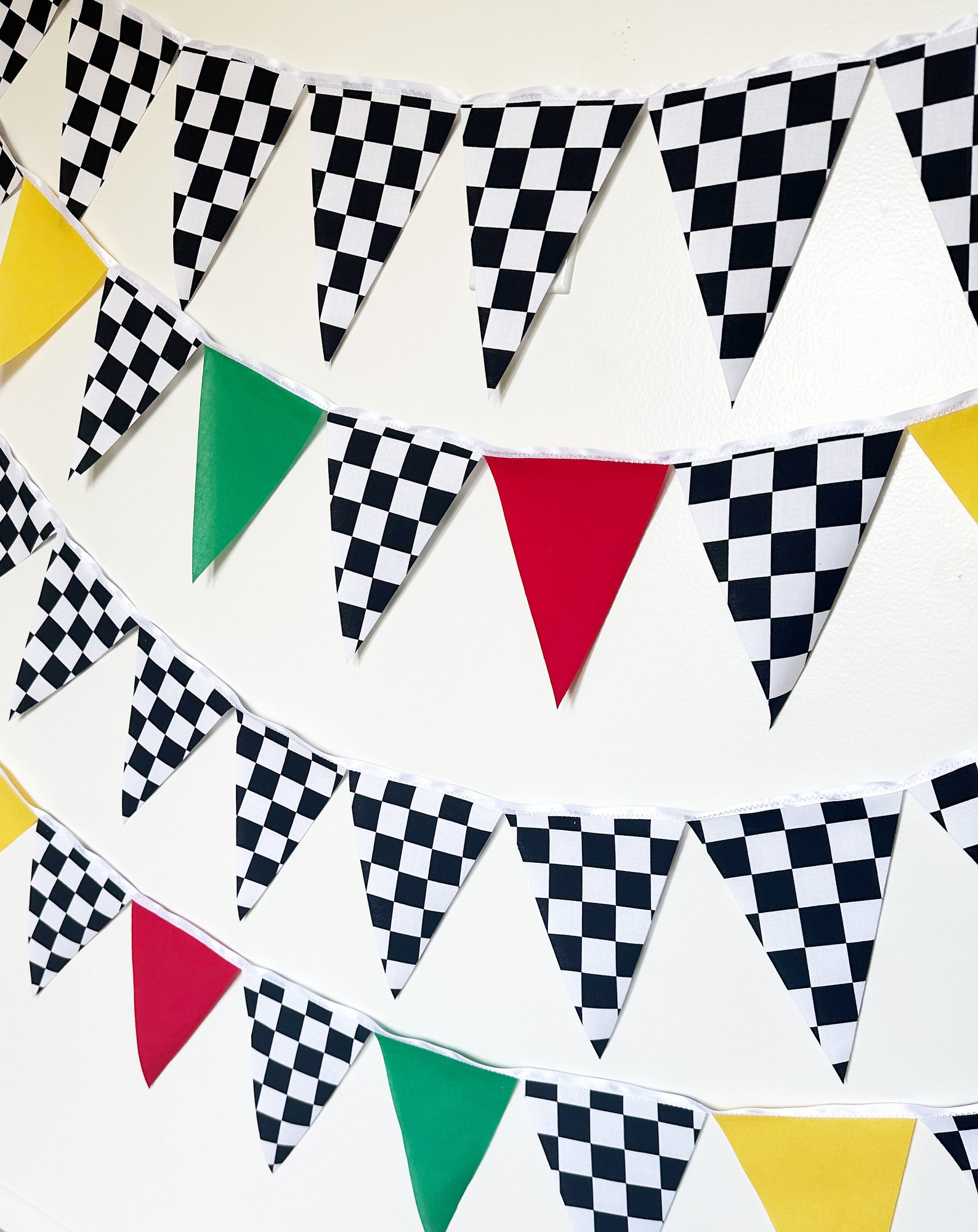 Back and White Checker Party Banner, Bunting, Pennant Flags, Wedding ...