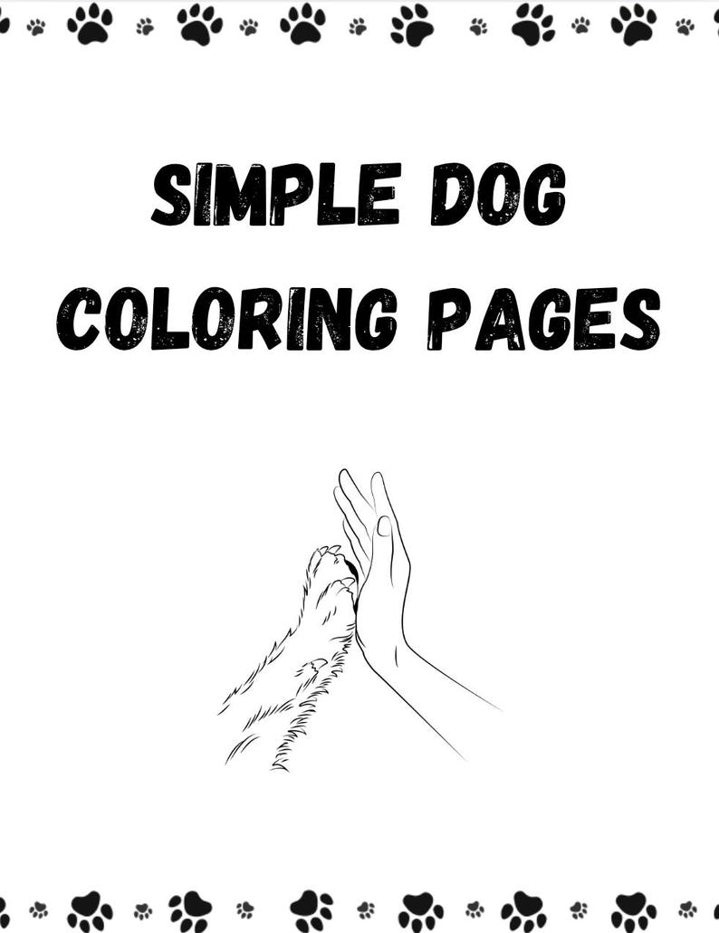 Simple Dog Coloring Pages - Etsy