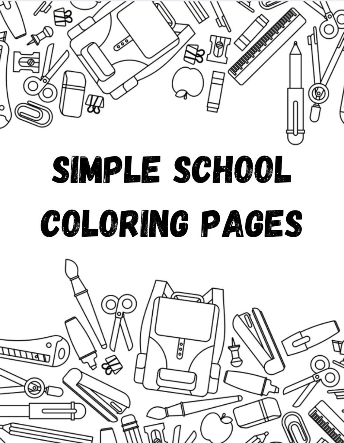 Simple School Coloring Pages - Etsy