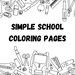Simple School Coloring Pages - Etsy