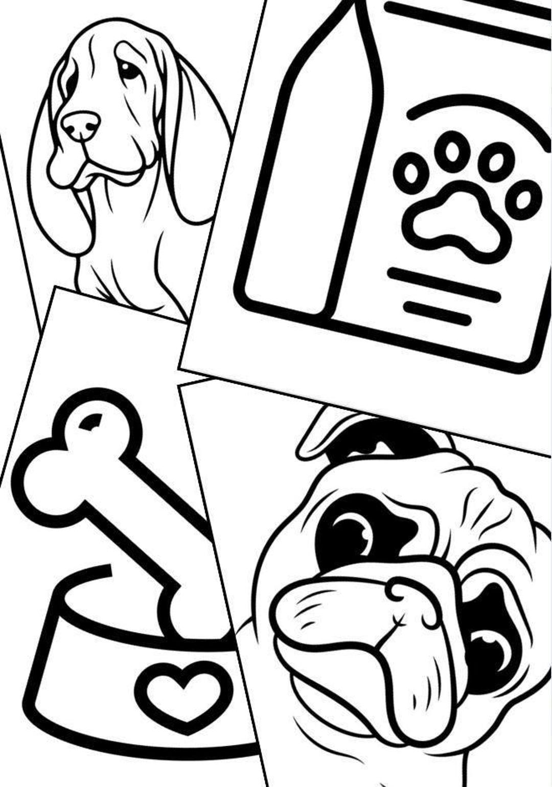Simple Dog Coloring Pages - Etsy