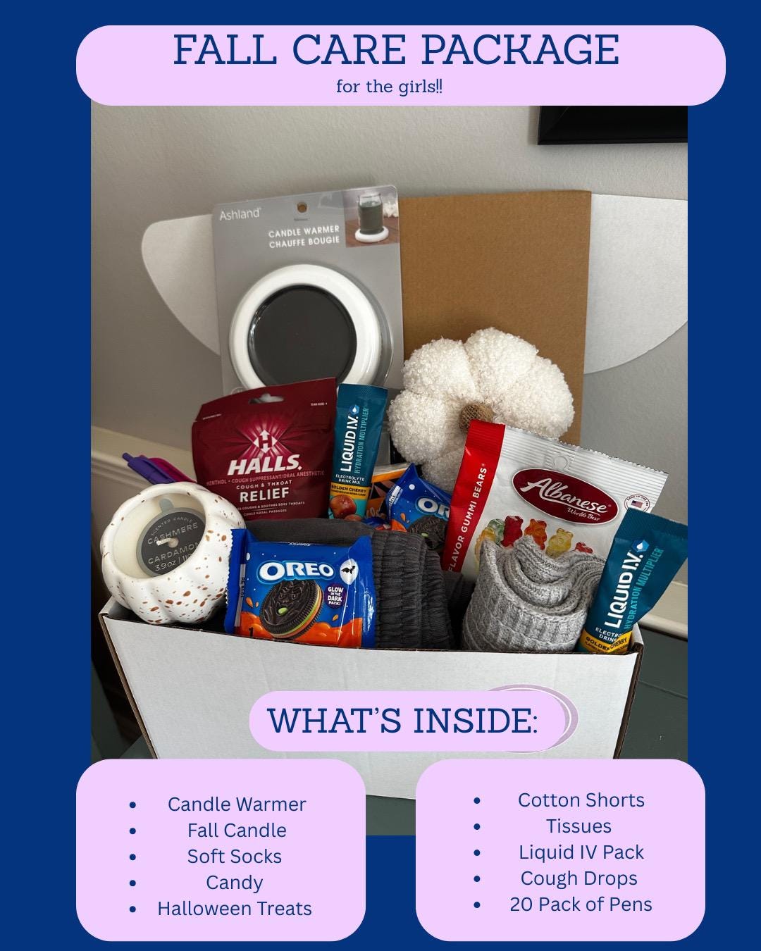 College Care Package for Girls: Fall Dorm Essentials & Treats - Etsy