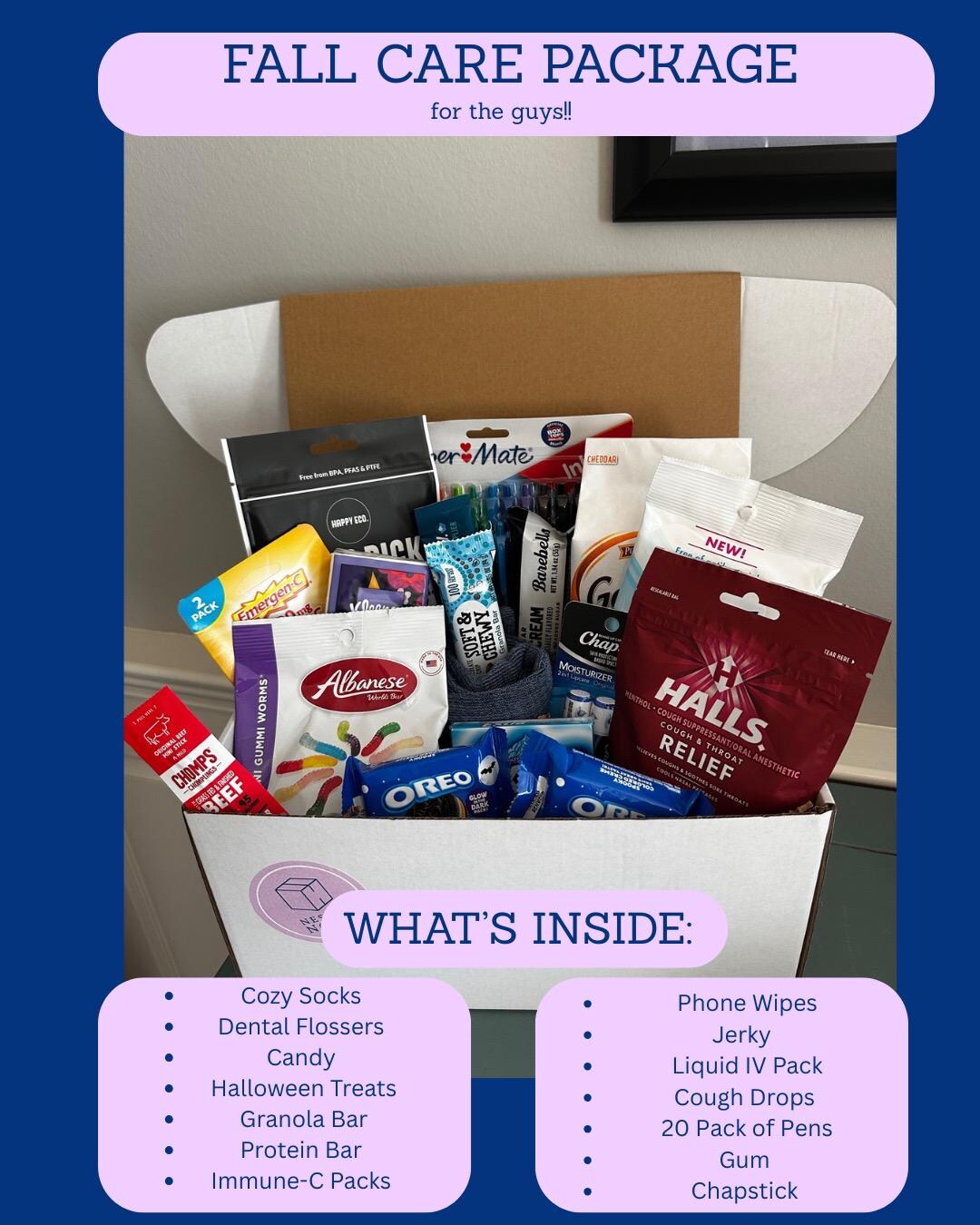 College Care Package for Boys: Fall Dorm Essentials & Treats - Etsy