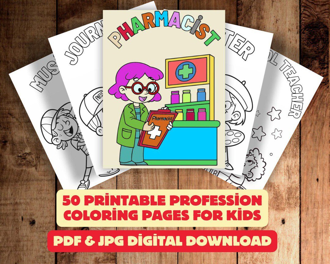 50 Printable Professions Coloring Pages for Kids | Educational Job ...