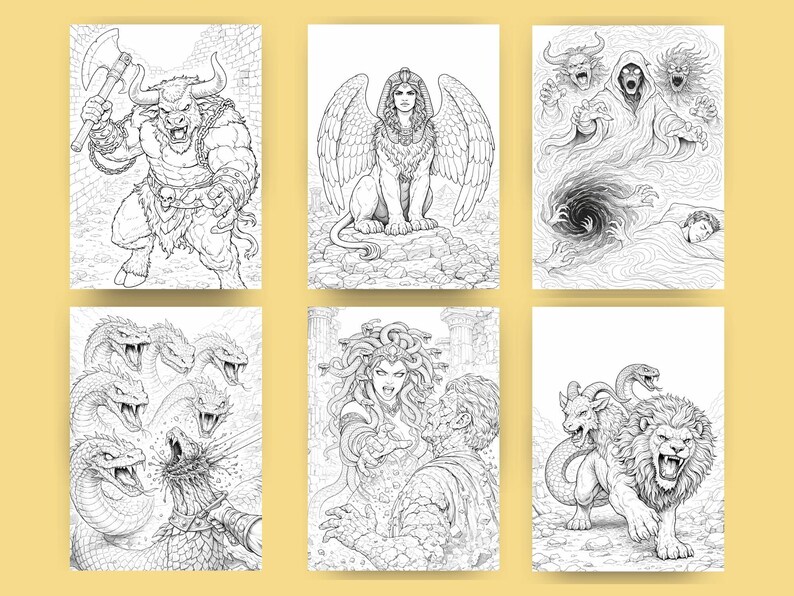 Greek Mythology Monsters Coloring Pages – 15 Printable Mythical ...