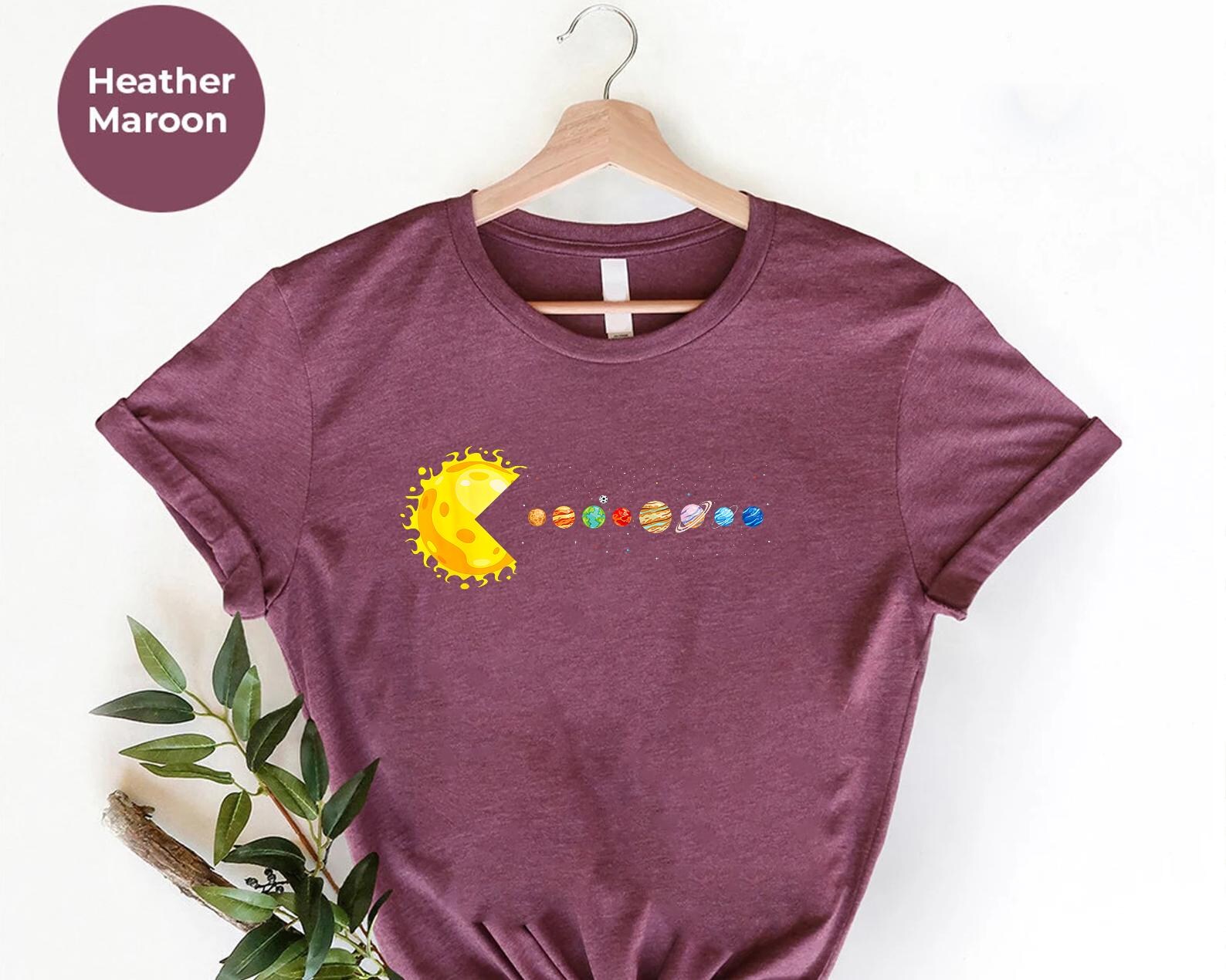 Funny Solar System Shirt: Pac-man Sun Eating Planets Tee - Etsy