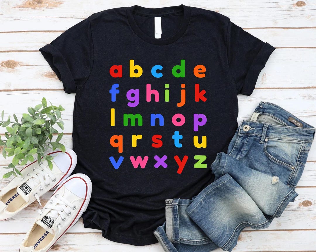 Colorful Alphabet Shirt - ABC Letters Top - Kids Learning Alphabet Tee ...