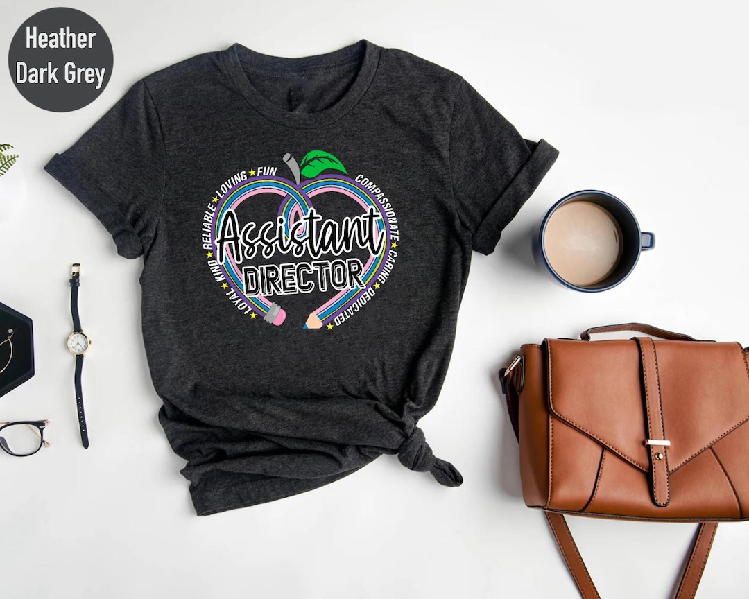 Assistant Director Rainbow Heart T-shirt: Childcare Appreciation Gift ...