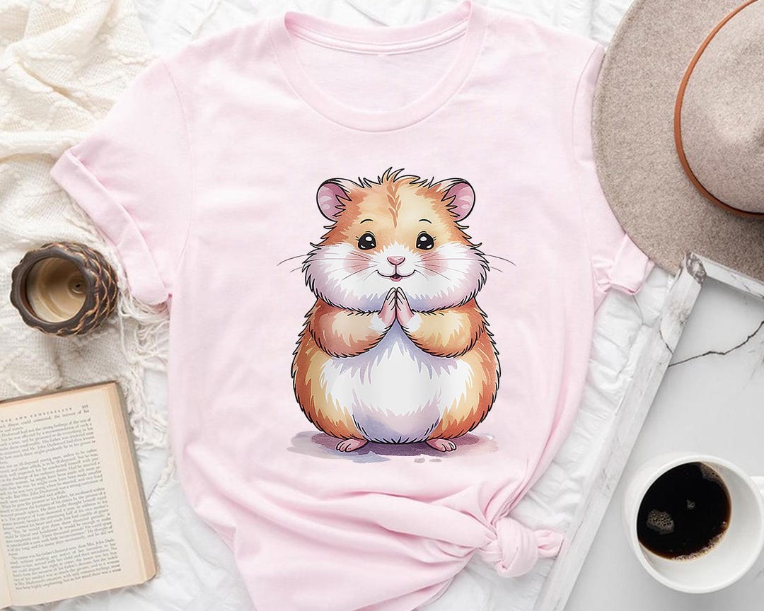 Cute Hamster Shirt - Adorable Praying Animal Tee - Funny Hamster ...