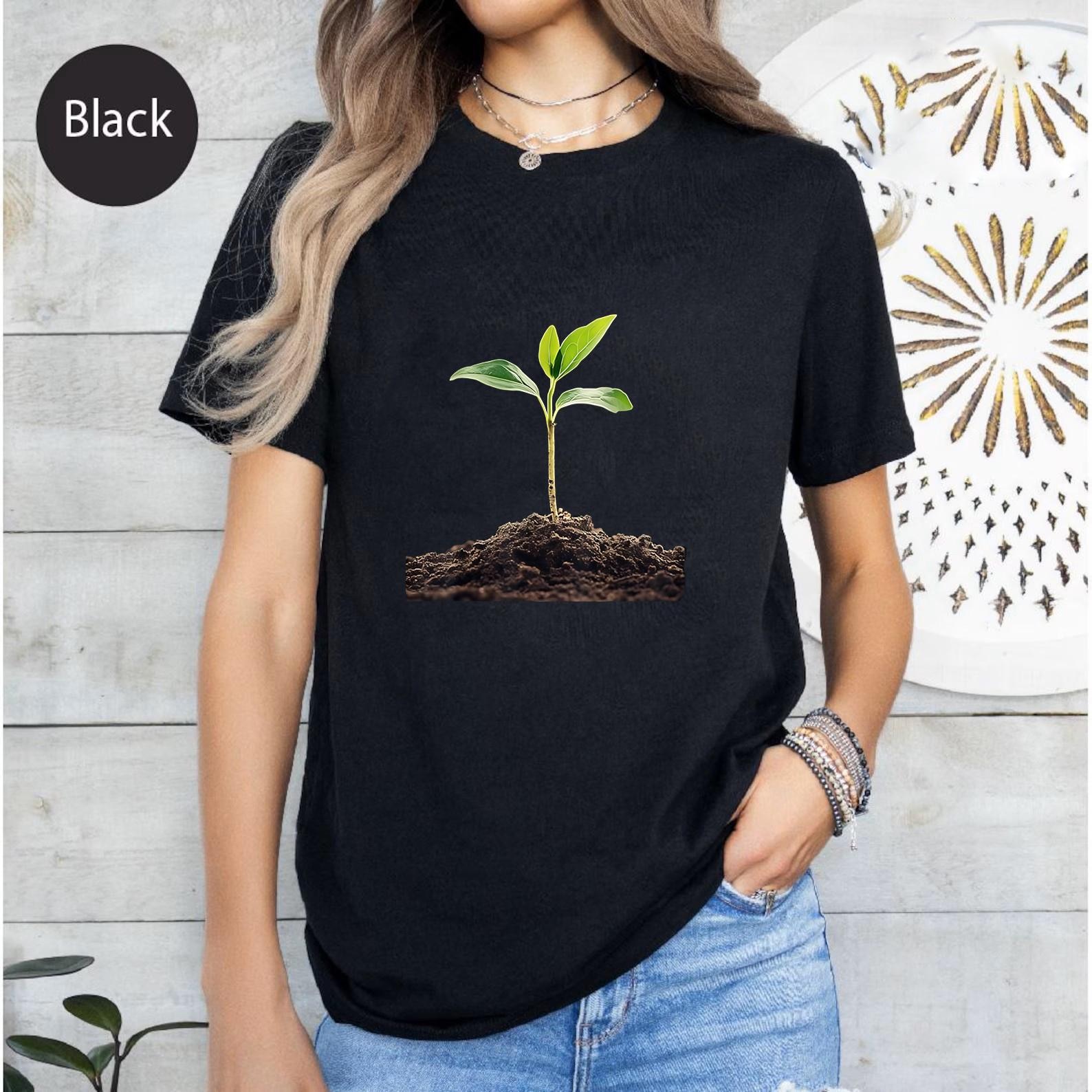 Plant Sprout Shirt – Minimalist Green Seedling Tee for Gardeners ...