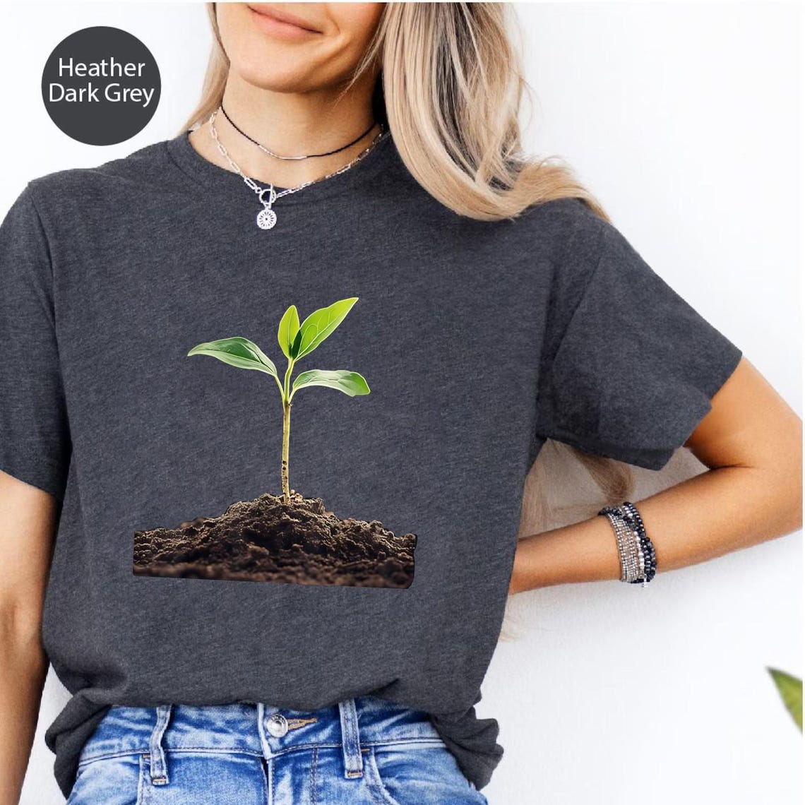 Plant Sprout Shirt – Minimalist Green Seedling Tee for Gardeners ...