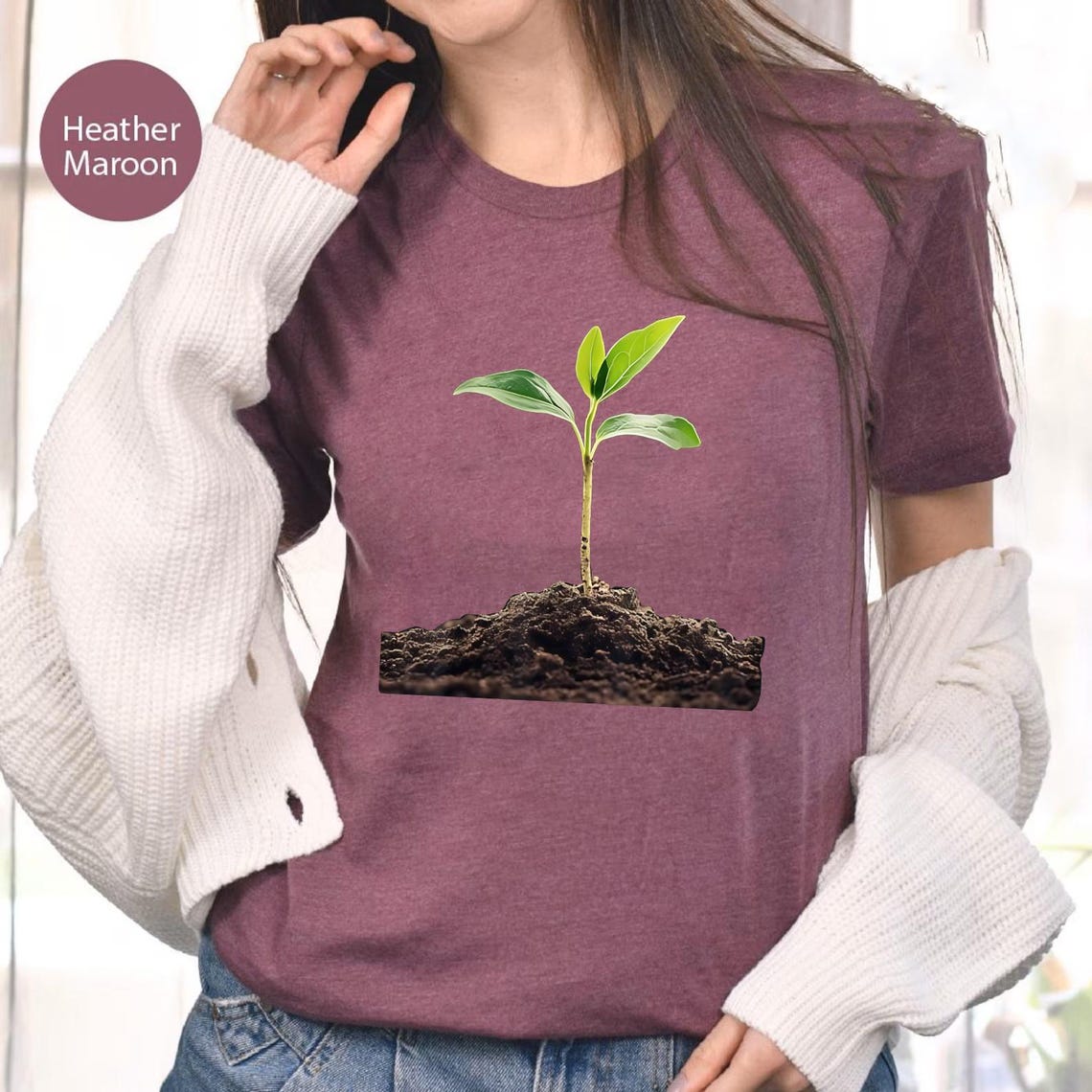 Plant Sprout Shirt – Minimalist Green Seedling Tee for Gardeners ...
