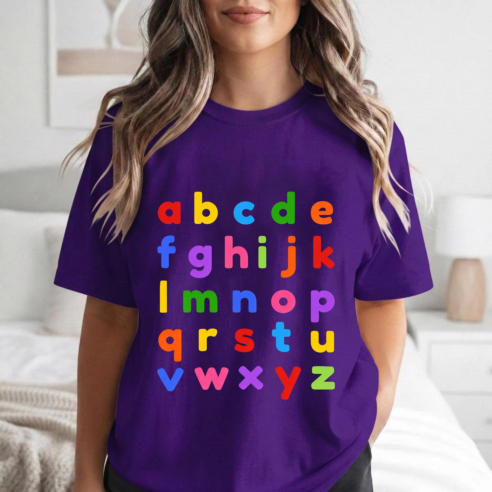 Colorful Alphabet Shirt - ABC Letters Top - Kids Learning Alphabet Tee ...
