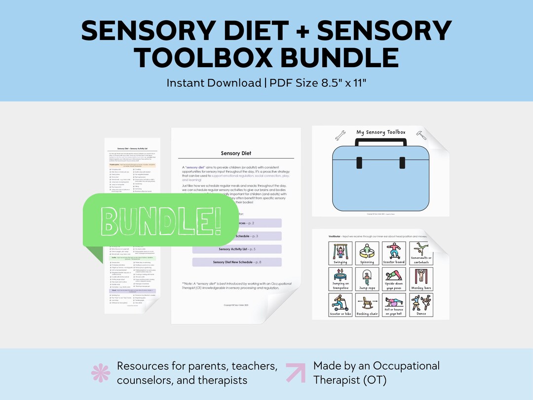Sensory Diet & Tools Bundle: Sensory Regulation, Occupational Therapy ...