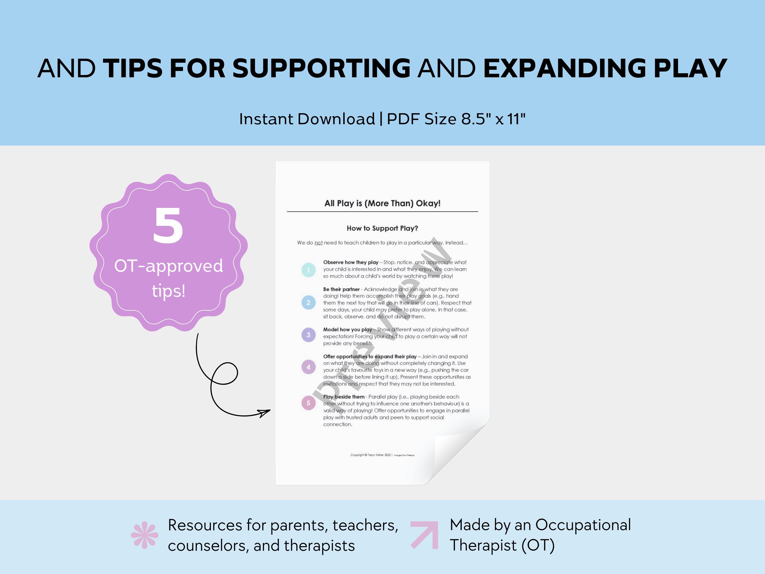 Supporting Play Skills for Kids Handout: Neurodiversity-affirming (PDF ...