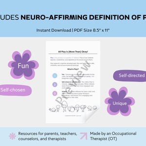 Supporting Play Skills for Kids Handout: Neurodiversity-affirming (PDF ...
