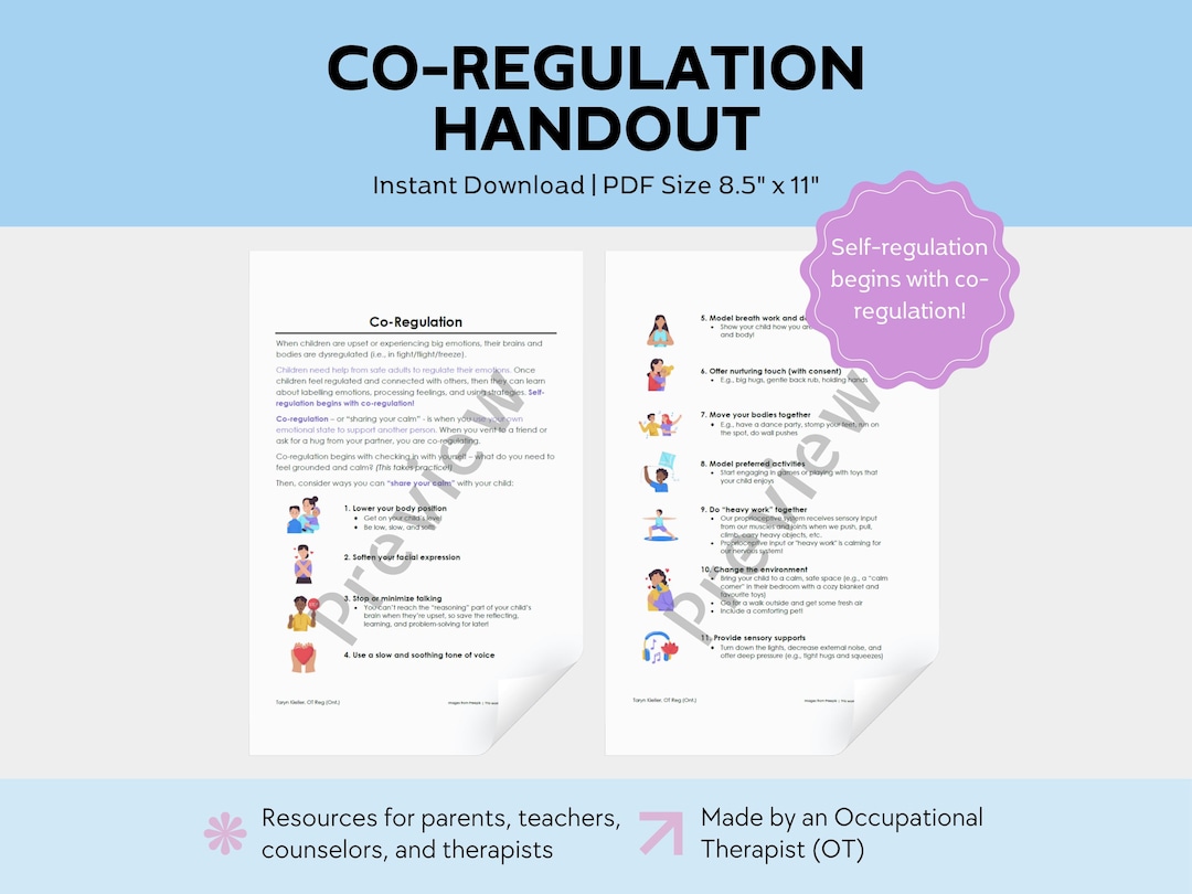 Co-regulation Handout: Supporting Self-regulation for Kids & Teens (PDF ...