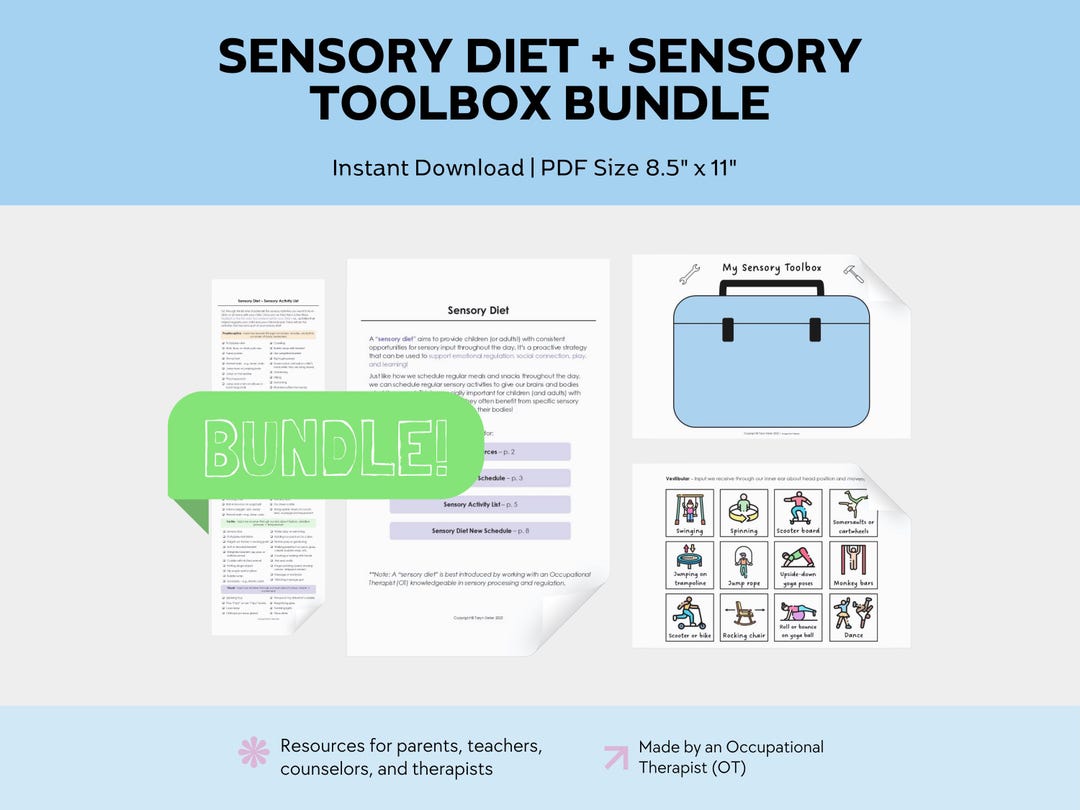 Sensory Diet & Tools Bundle | Occupational Therapy, Kids, Teen, Teacher ...