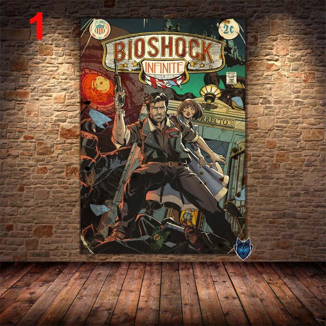 Bioshock Poster, Rapture & Columbia Wall Art, Rolled Canvas Print, Game ...