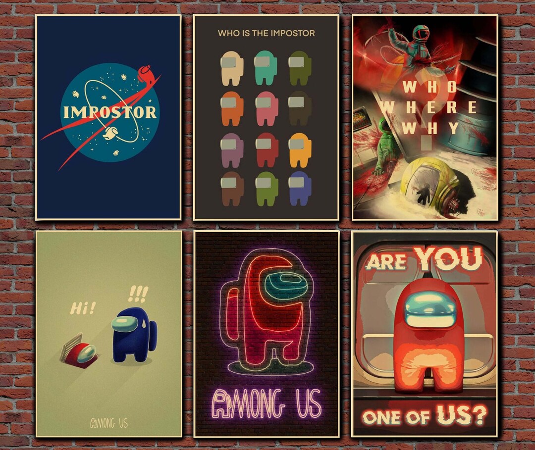 Among Us Retro Posters, Wall Decor Artavailable in Different Variations ...