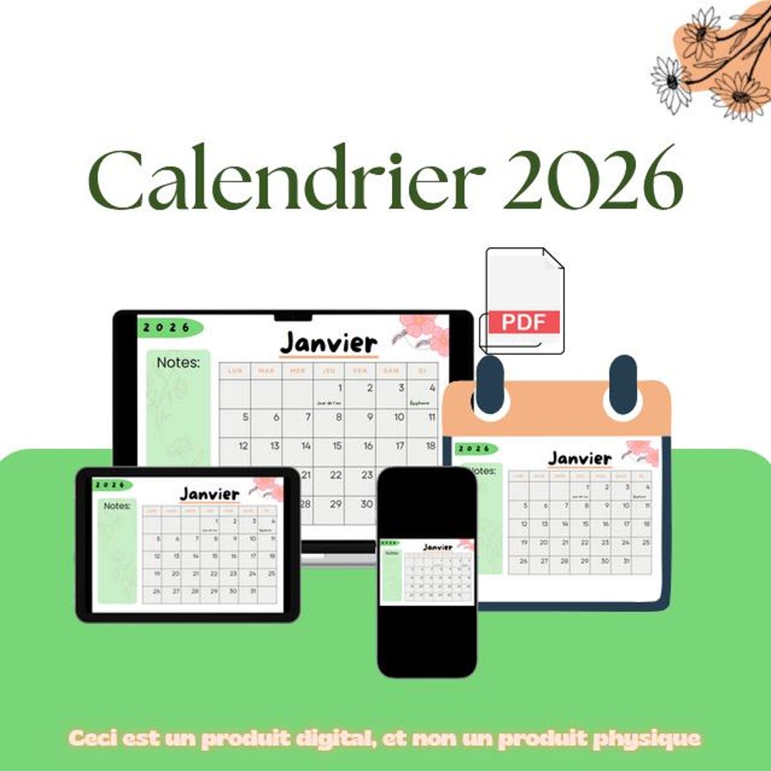 2026 Digital Calendar PDF A4, Editable or Printable, Popular Holiday ...