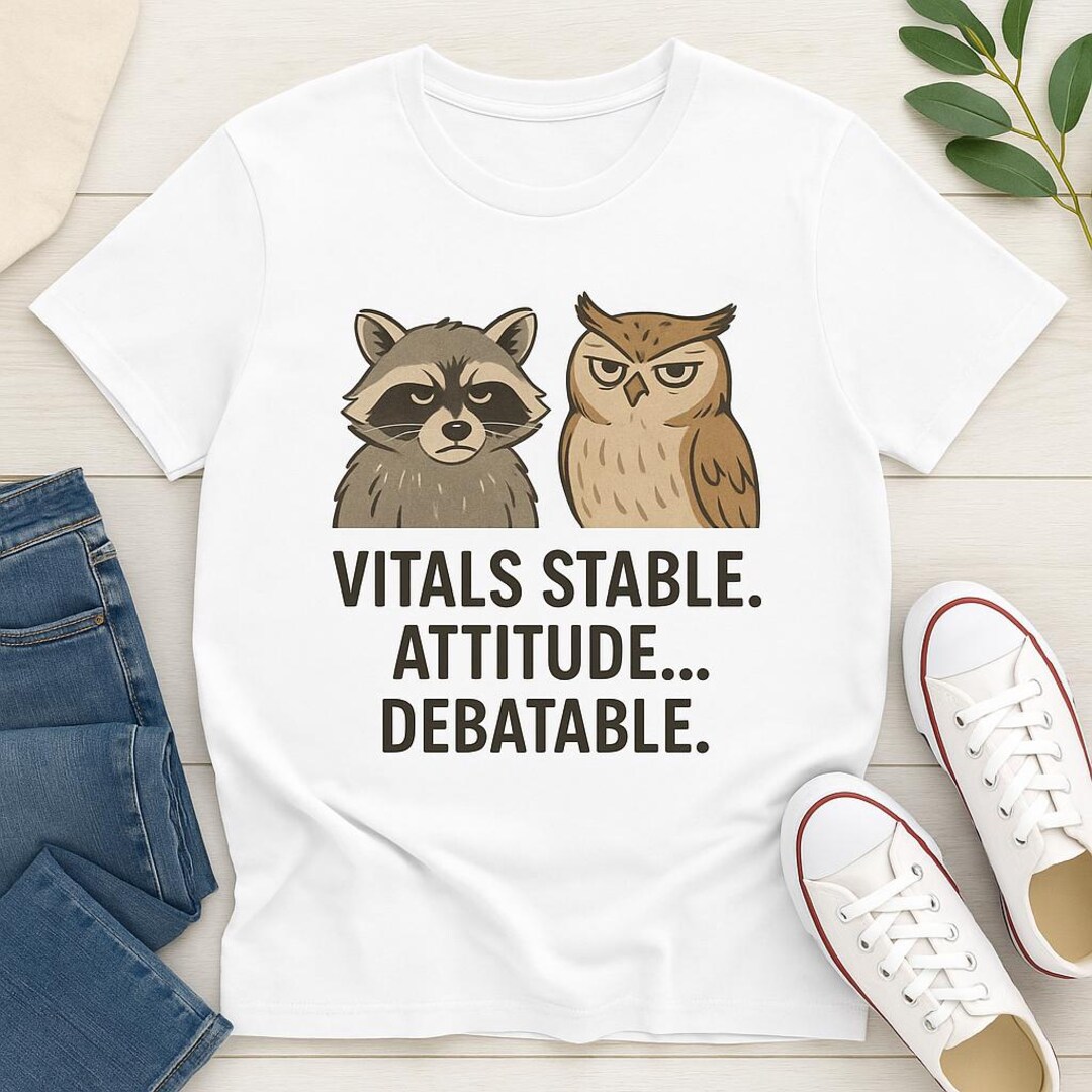 Vitals Stable Attitude Debatable Shirt – Funny Wildlife Rehab Staff Tee ...