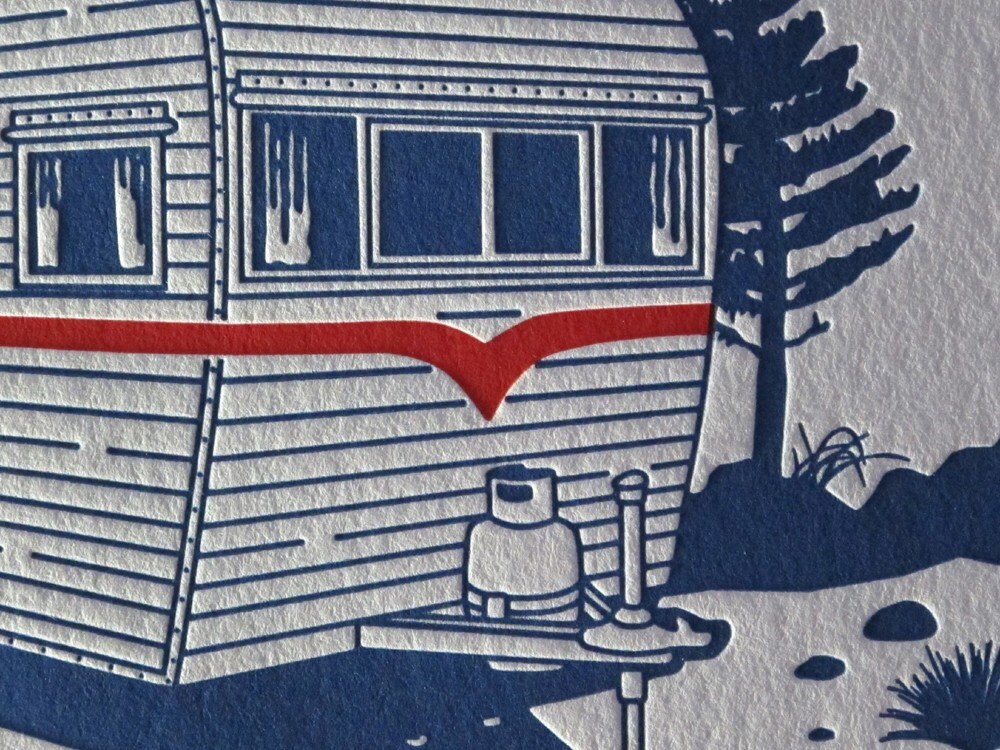 Handmade Letterpress Tiny Trailer Card - Etsy