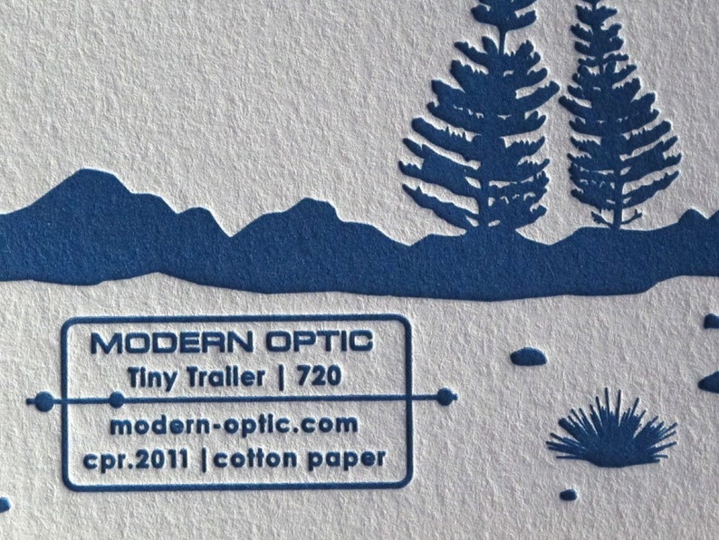 Handmade Letterpress Tiny Trailer Card - Etsy