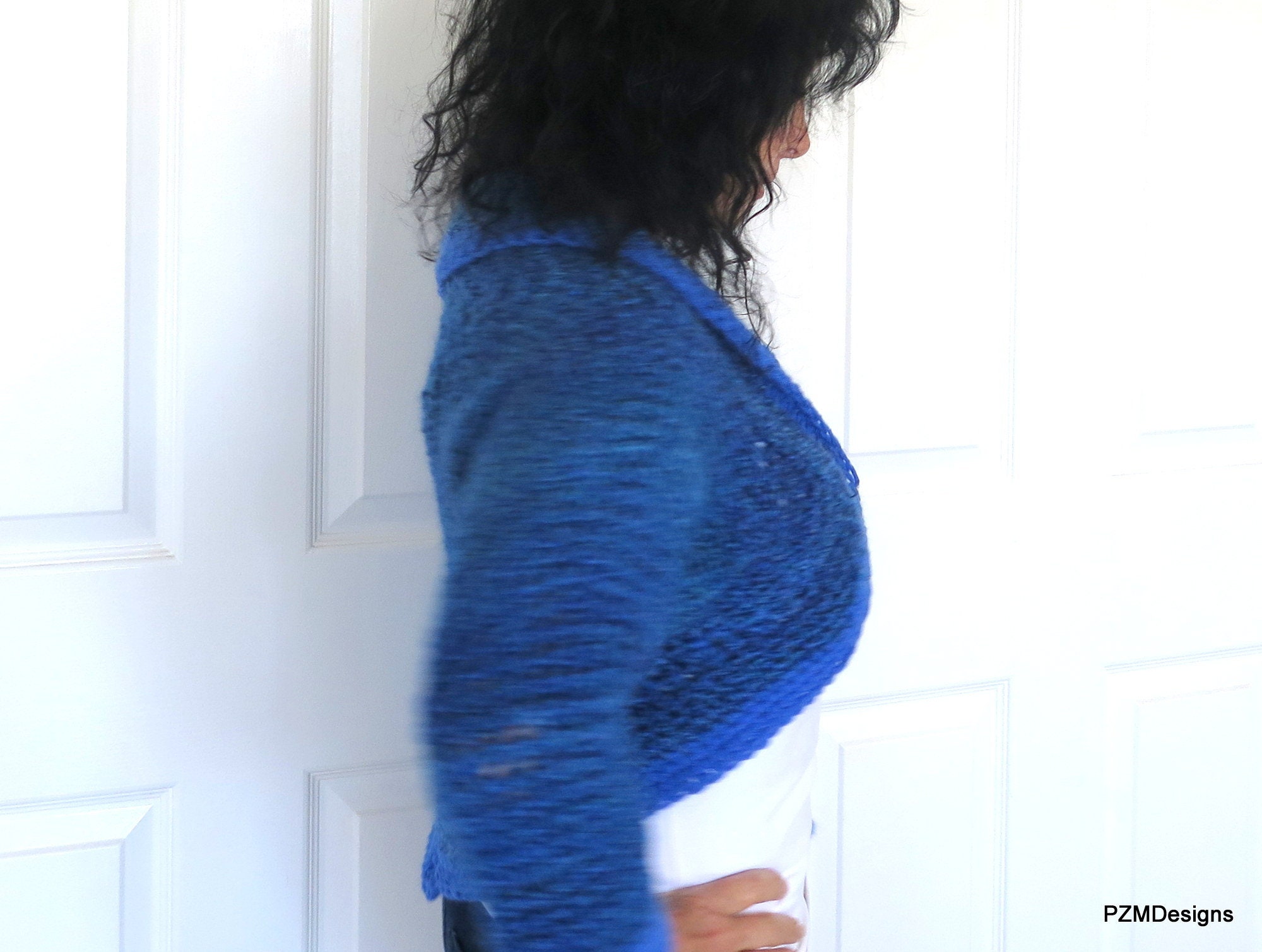 Blue Circle Shrug Short Crochet Homespun Sweater Shrug - Etsy