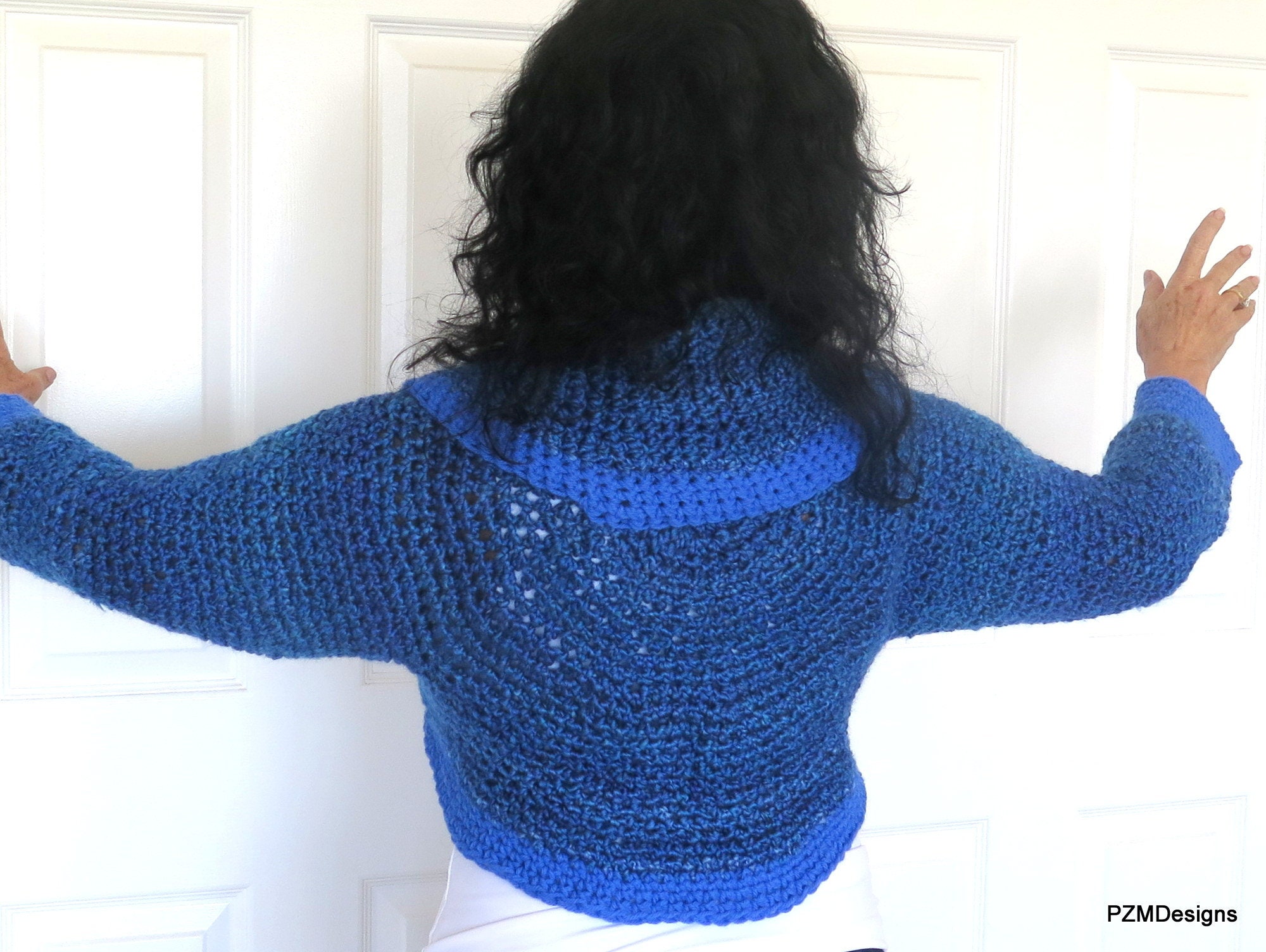 Blue Circle Shrug Short Crochet Homespun Sweater Shrug - Etsy