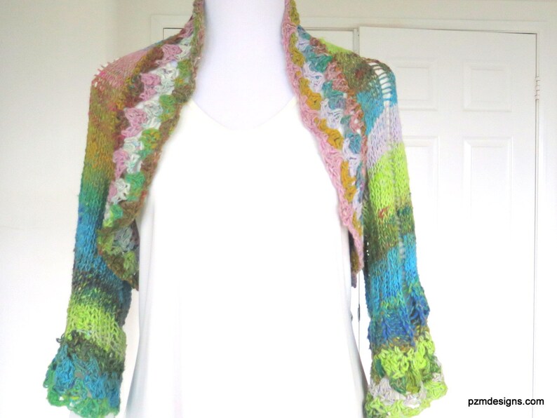 Colorful Hand Knit Noro Silk Blend Shrug Luxury Bolero | Etsy