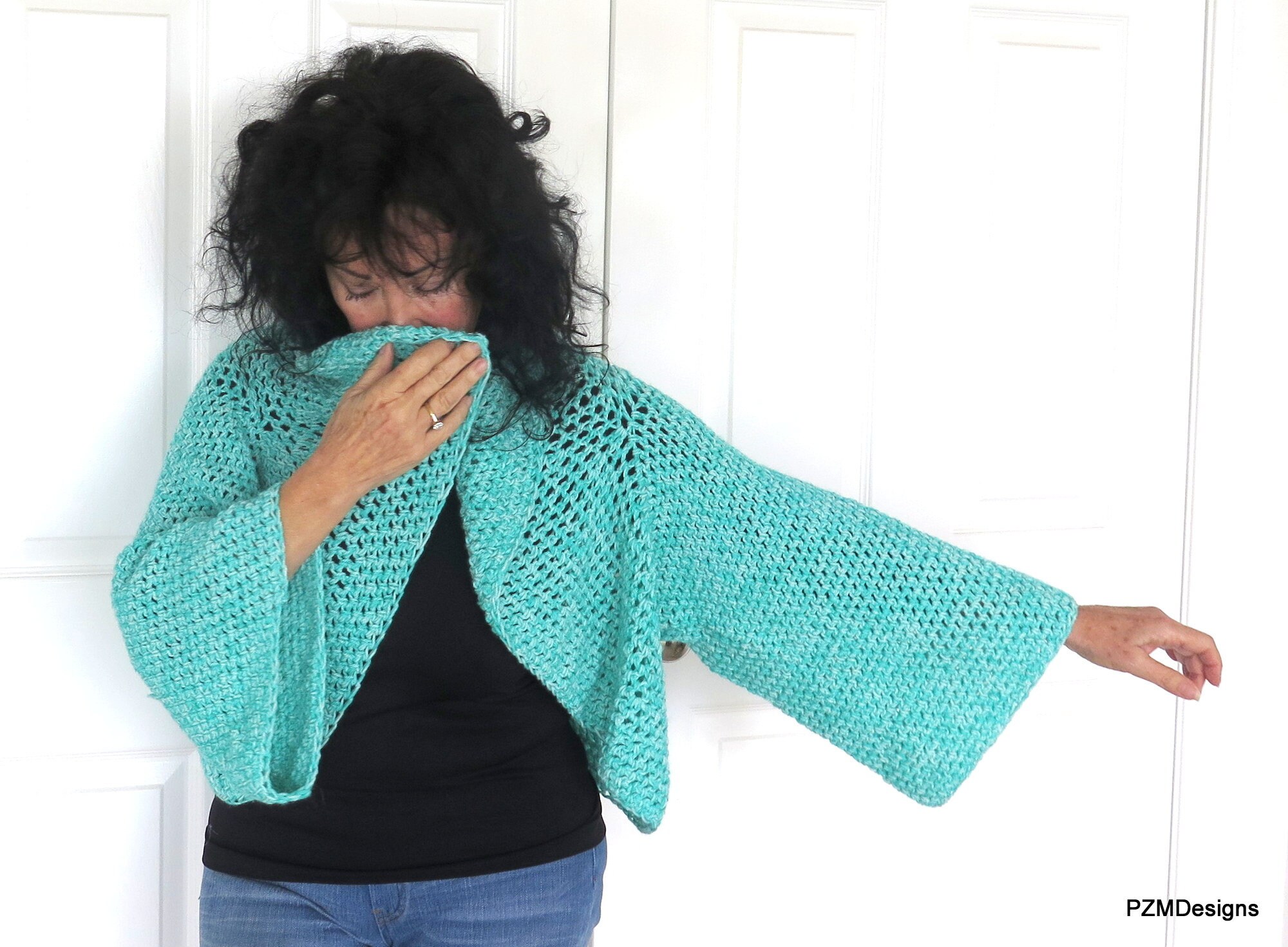 Aqua Green Extra Large Shrug Hand Crochet Circle Shrug - Etsy