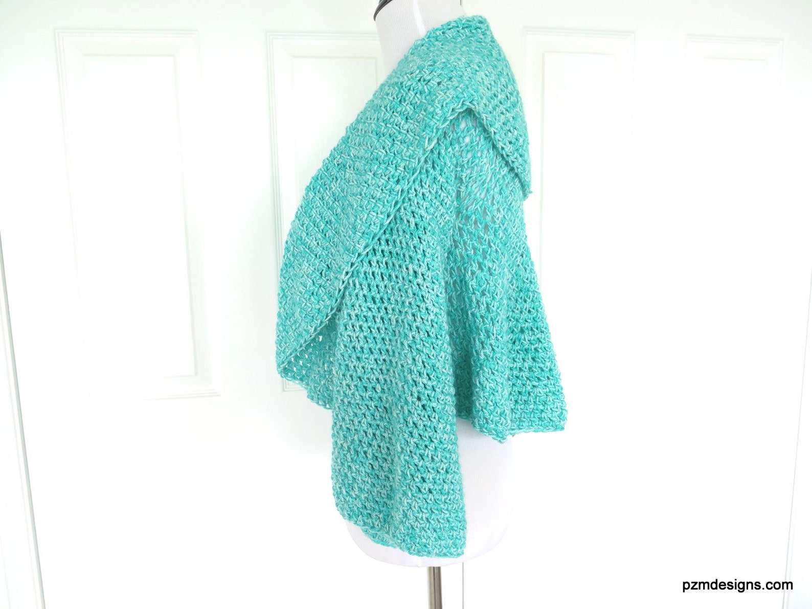 Aqua Green Extra Large Shrug Hand Crochet Circle Shrug | Etsy
