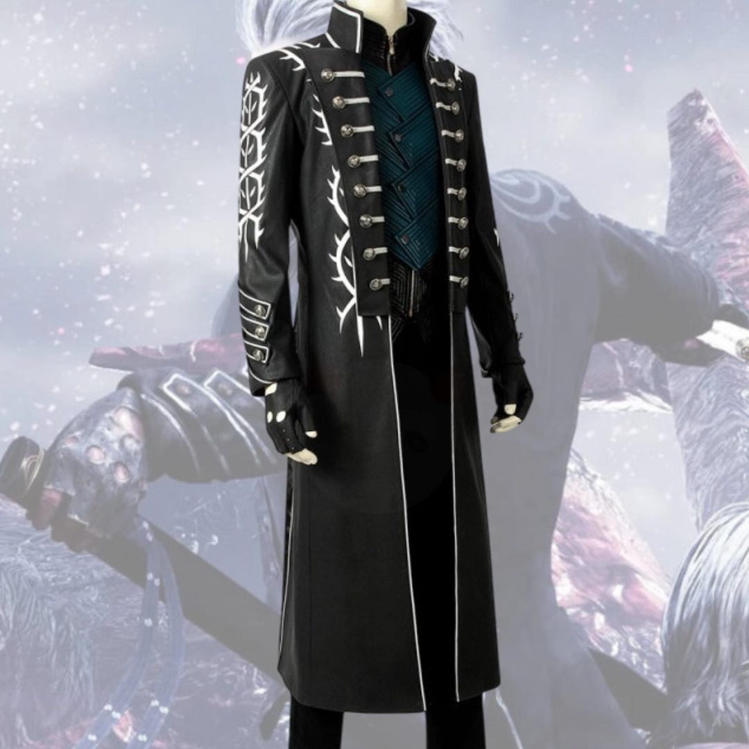 Vergil Devil May Cry 5 Cosplay Costume – Leather Coat & Vest Set | DMC ...