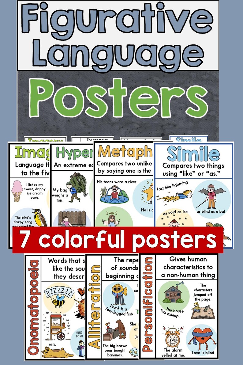 Figurative Language Posters - Etsy