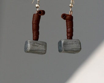 Cute N Kitsch Lightning Mjolnir Thors Hammer Charm Earrings 41mm SS ...