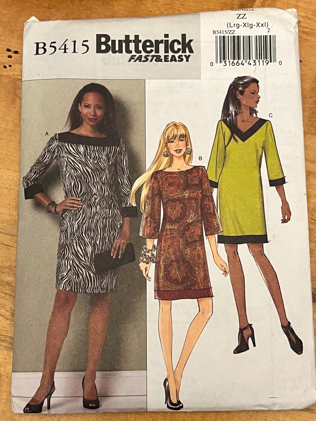 Sewing Pattern Butterick B5415 Fast and Easy Yoke Dart Dress Zipper ...