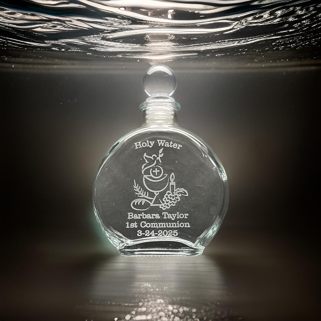 Personalized Catholic 1st Communion Holy Water Etched 6 Oz. Glass ...