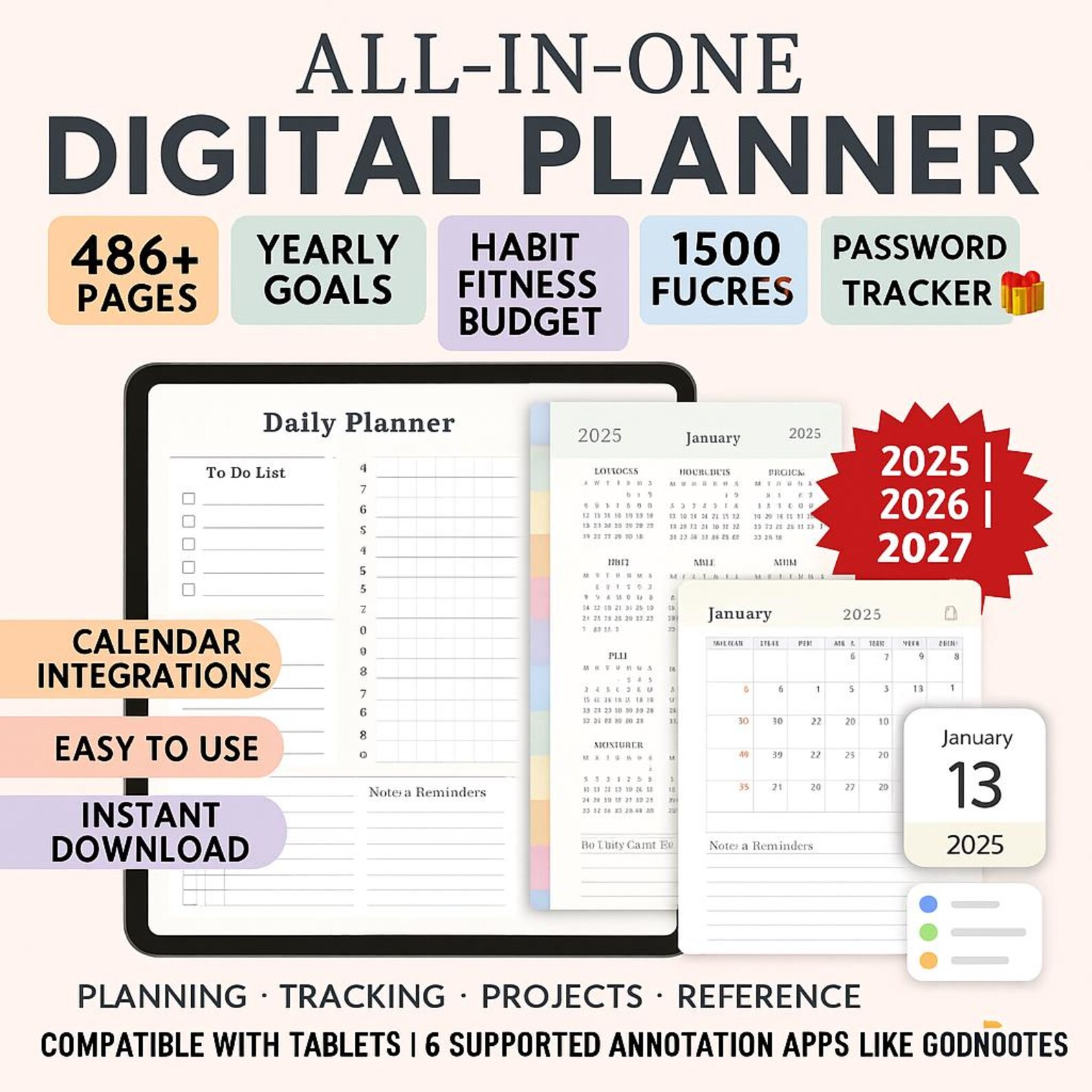 2025 Digital Planner: Your All-in-one Organizer for Success and Well ...