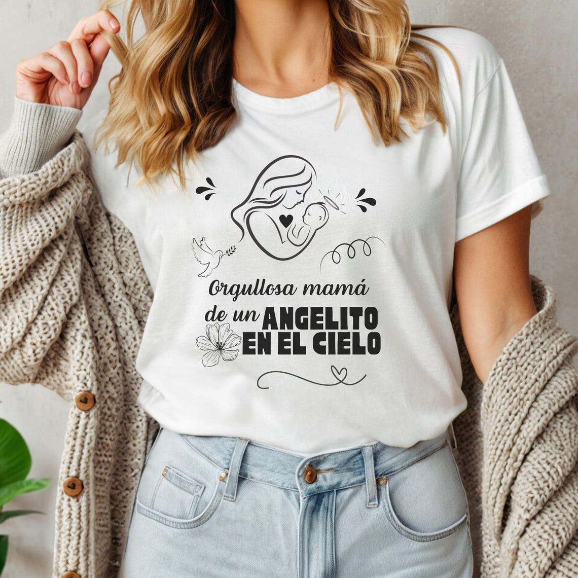 Colección Mamá De Un Ángel O Ángeles En El Cielo - Camiseta Mamá De Un ...