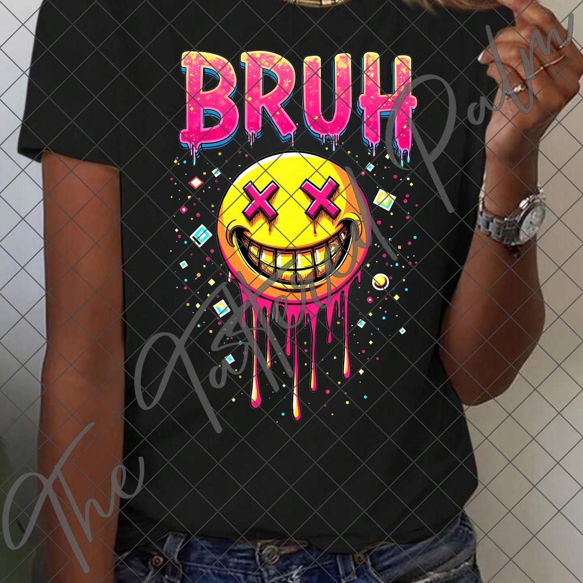 Drippy Smiley Face PNG Bundle, BRUH Streetwear Clipart Digital Download ...