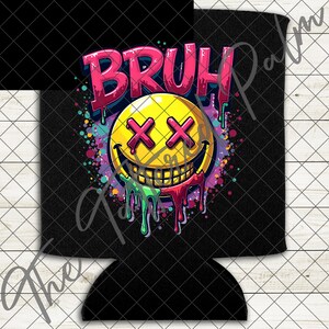 Drippy Smiley Face PNG Bundle, BRUH Streetwear Clipart Digital Download ...