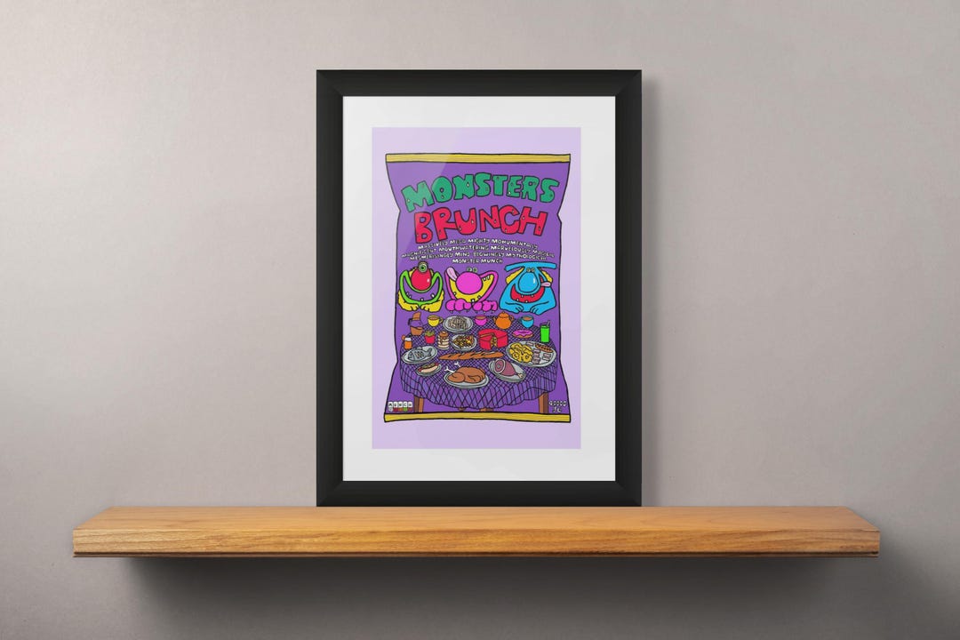 MONSTERS BRUNCH A4 Crisp Print Monster Munch Parody - Etsy