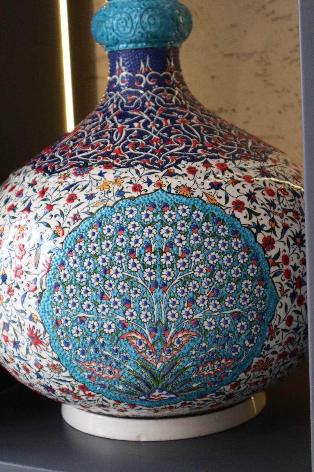 Handmade Turkish Ceramic Vase: Tree of Life Ottoman Art - Etsy