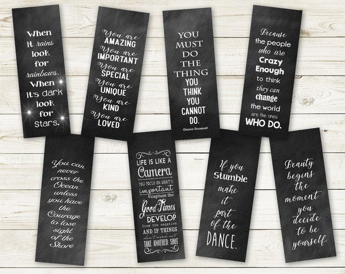 PRINTABLE Bookmarks, Inspirational Quotes, Print Your Own Bookmarks ...