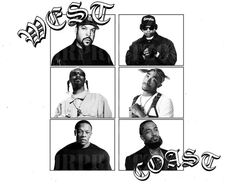 West Coast Rappers PNG Image. Digital Design - Etsy