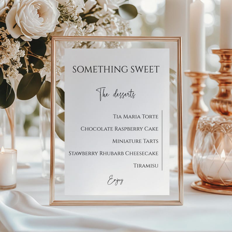 Editable Wedding Dessert Table Sign: Something Sweet Template (digital ...