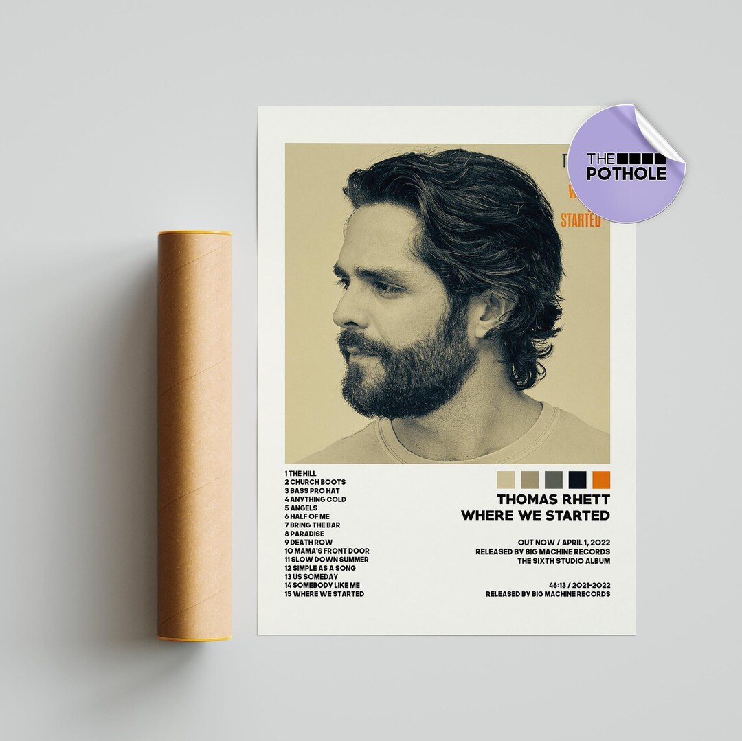 Thomas Rhett Poster / Where We Started Poster / Album Cover Poster ...